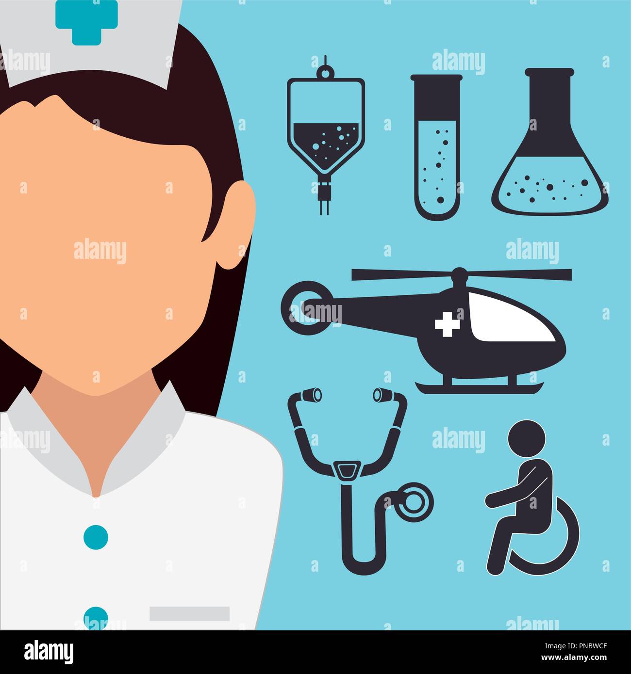 nurse with medical healthcare icons Stock Vector Image & Art - Alamy
