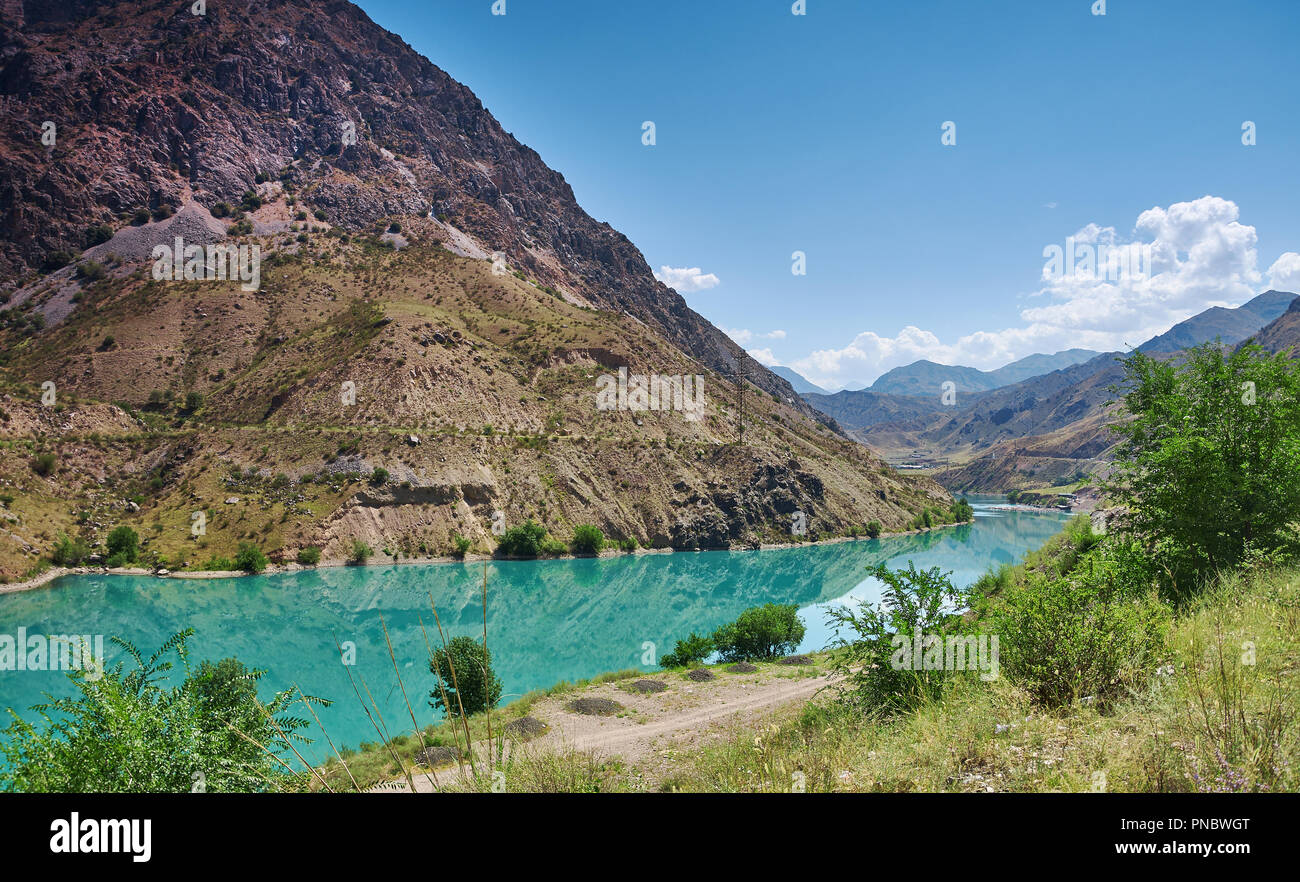 Naryn River rises in the Tien Shan mountains in Kyrgyzstan, Central ...