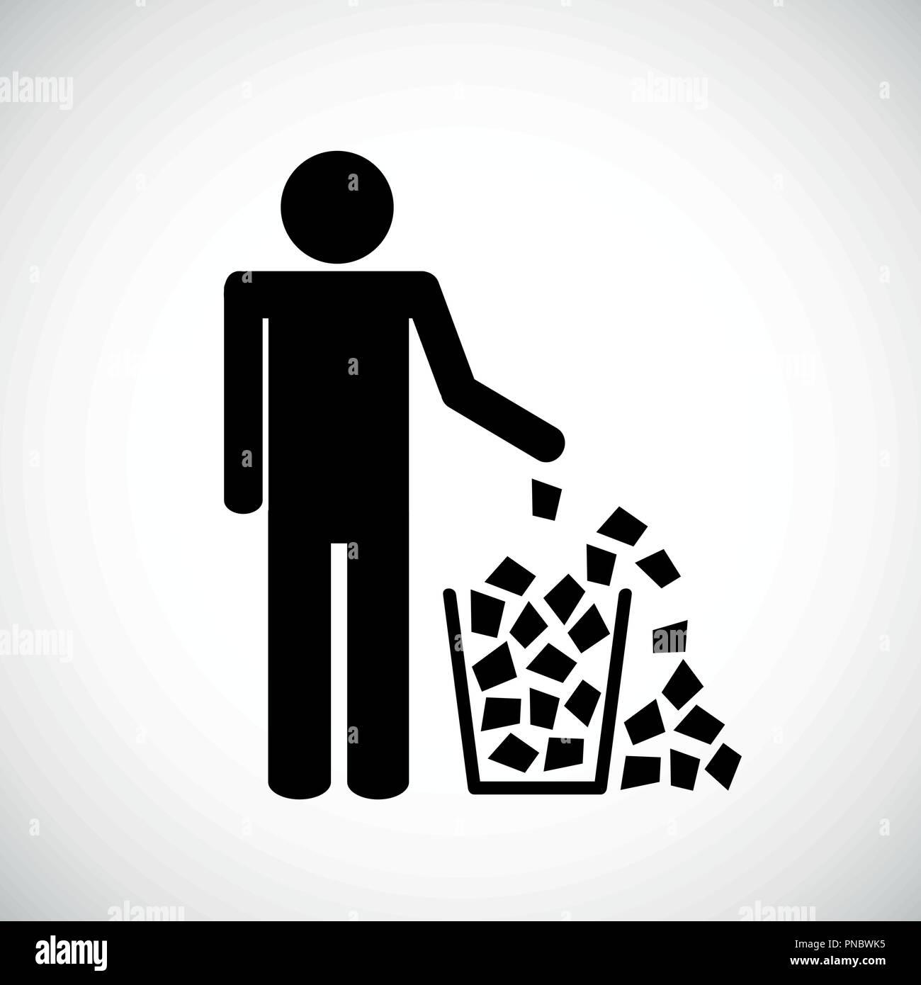 Full rubbish bin sign on Stock Vector Images - Alamy