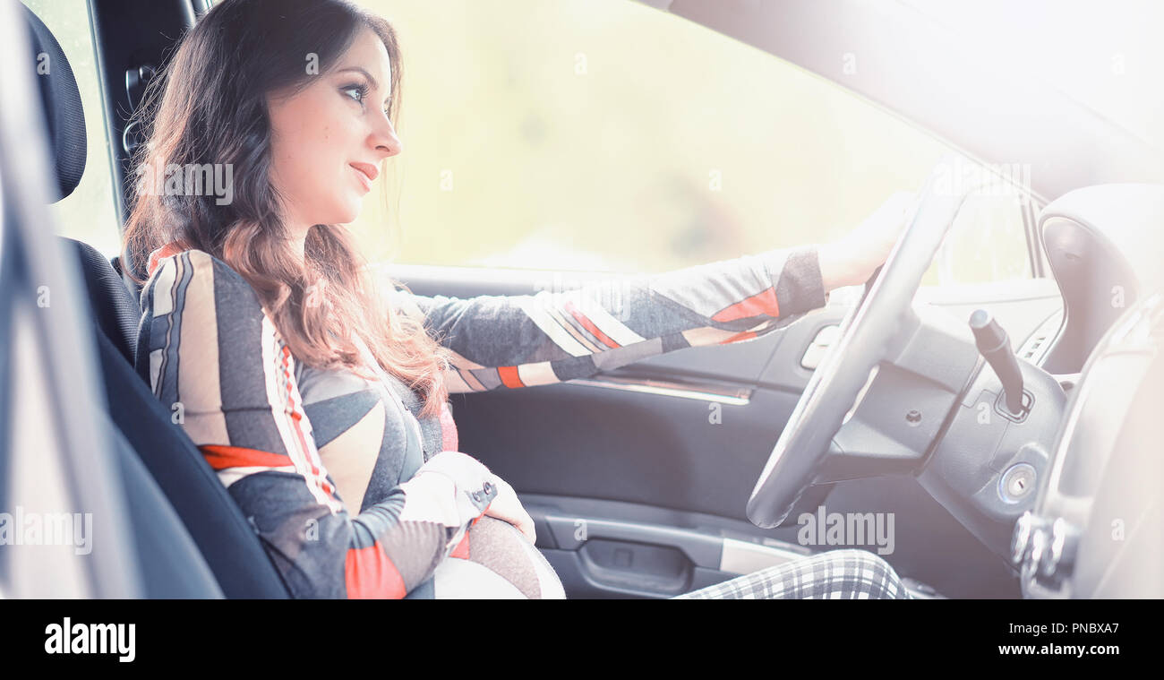 Girl driving a car bad emotions Stock Photo - Alamy