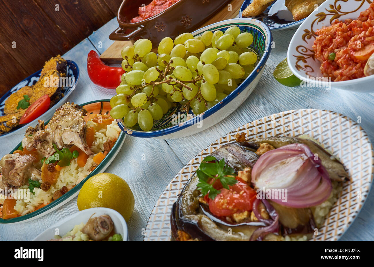 Iraqi cuisine, Asia Traditional assorted dishes, Top view Stock Photo ...