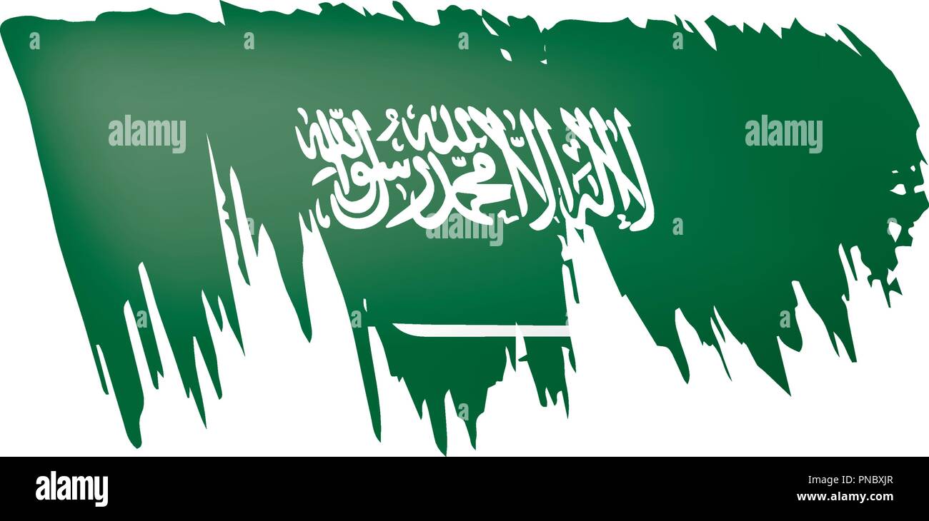 Saudi Arabia flag, vector illustration on a white background Stock ...