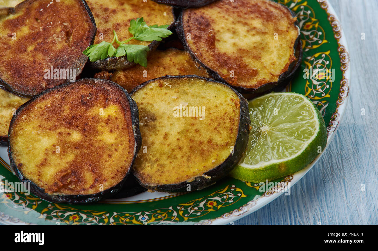 Beguni, made of eggplant which is sliced and battered , Bengali cuisine ...