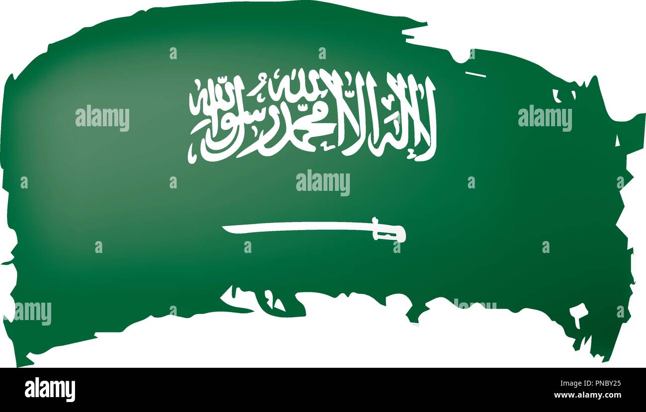 Saudi Arabia flag, vector illustration on a white background Stock ...