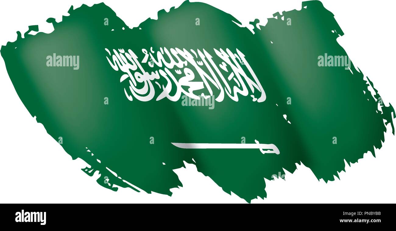 Saudi Arabia flag, vector illustration on a white background Stock ...