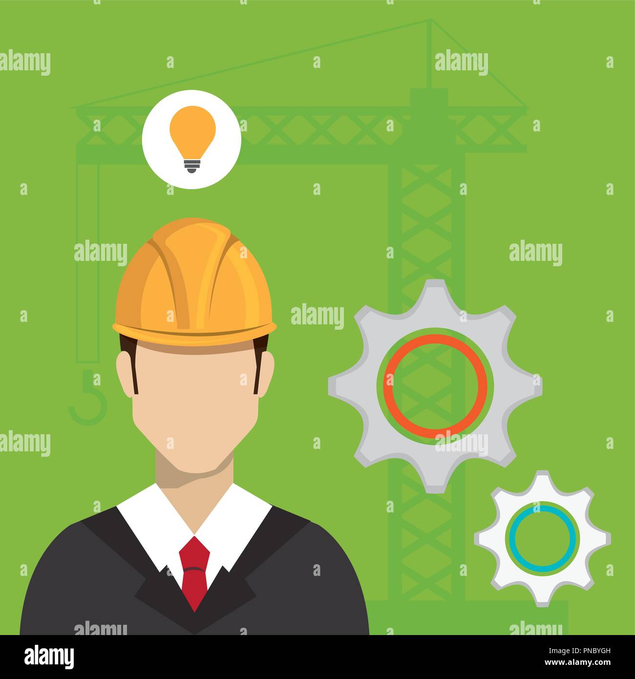 engineer character with construction equipment Stock Vector Image & Art ...