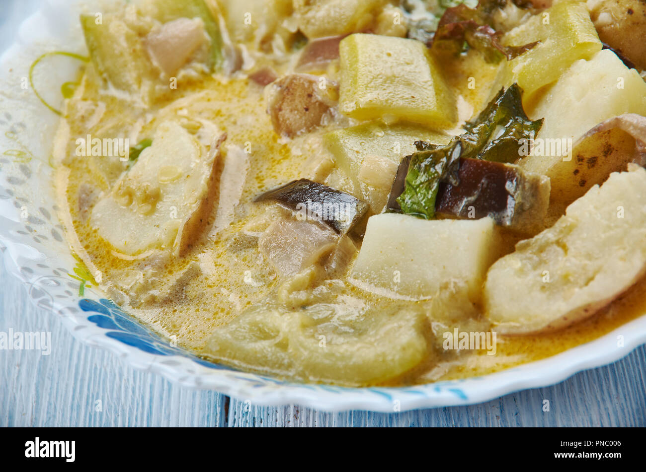 soya chunks vegetable kurma, mixed vegetables in a coconut based curry ...