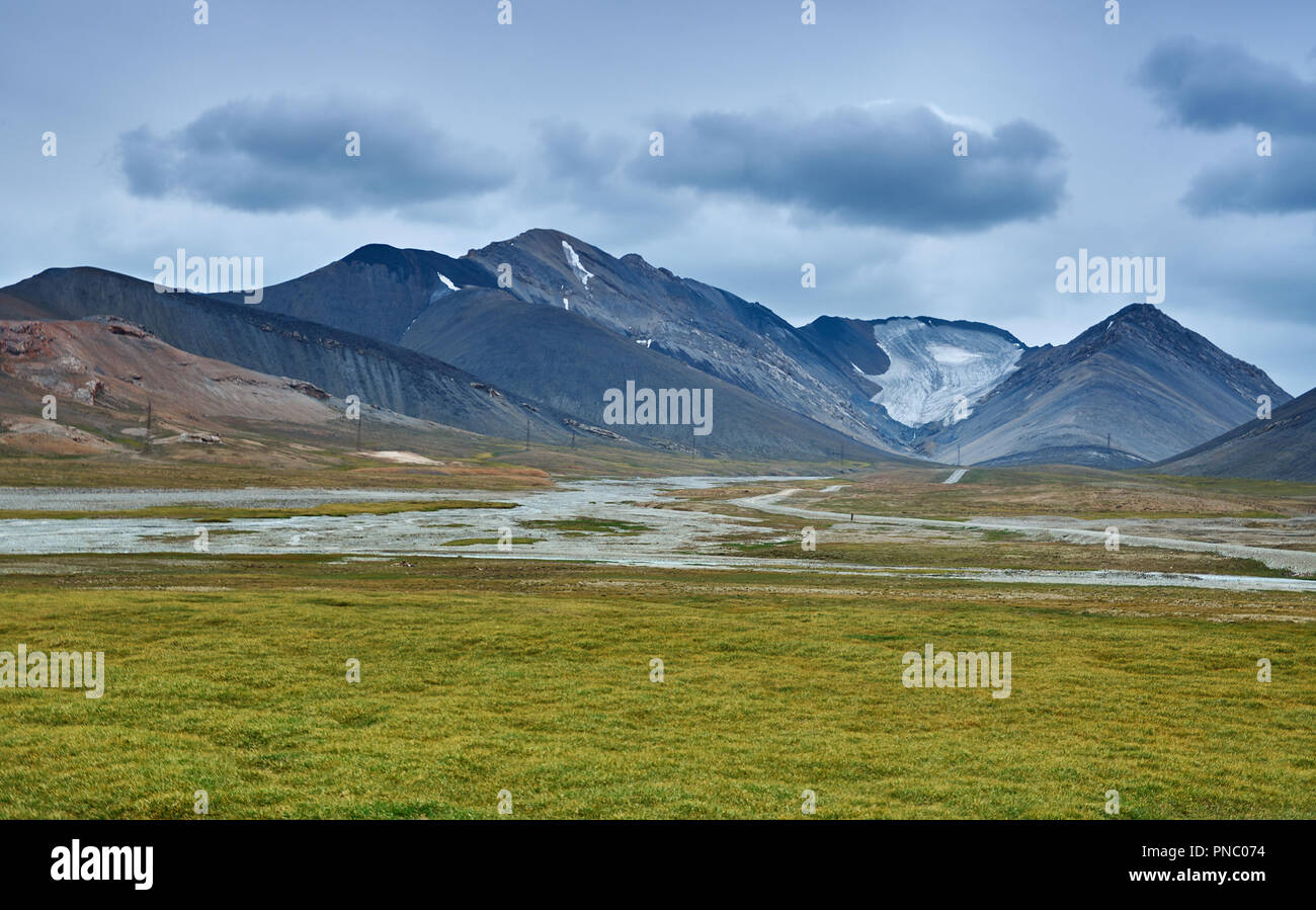 Barskoon Gorge, Barskoon valley in Kyrgyzstan, high Tyan Shan mountains ...