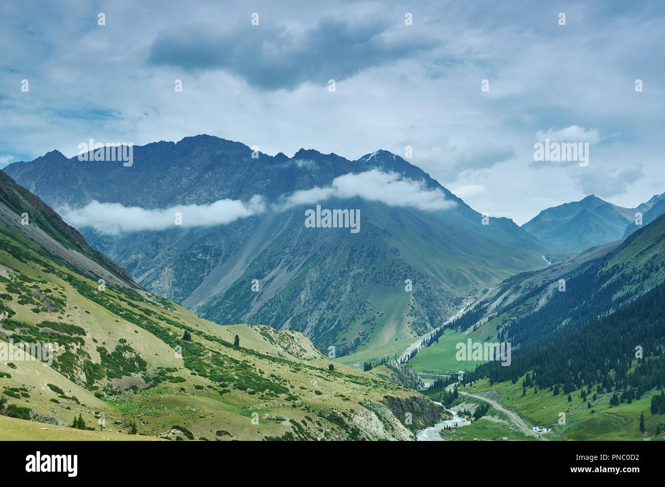Barskoon Gorge, Beautiful view of the mountains, Kyrgyzstan, Central ...