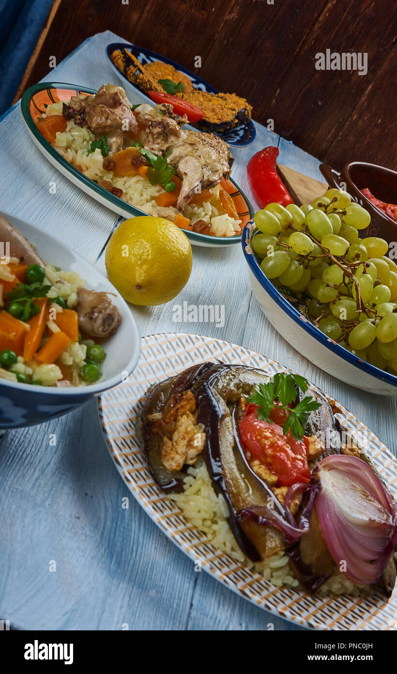 Iraqi cuisine, Asia Traditional assorted dishes, Top view Stock Photo ...