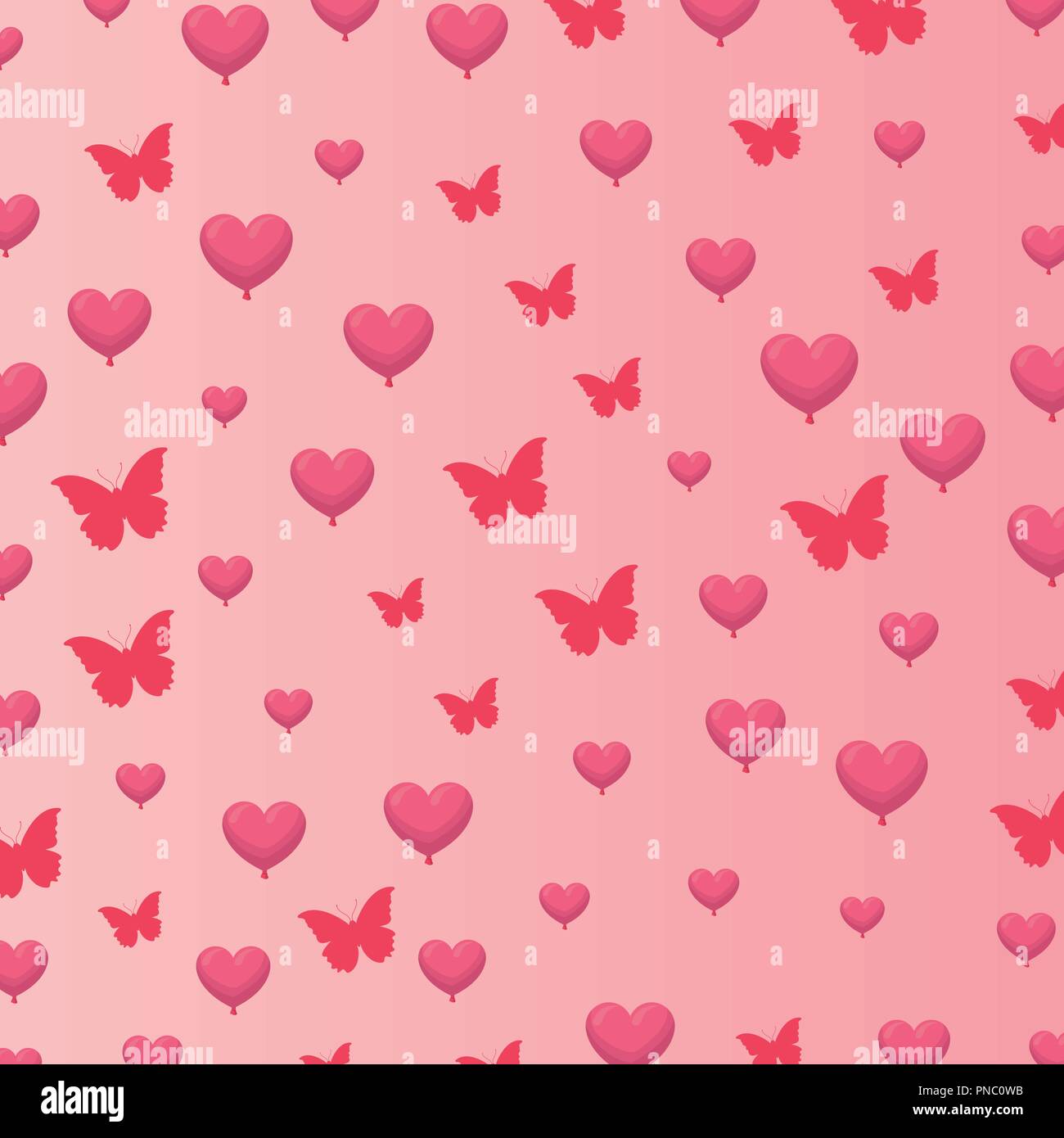 Hearts and butterfly background pattern Stock Vector Image & Art - Alamy