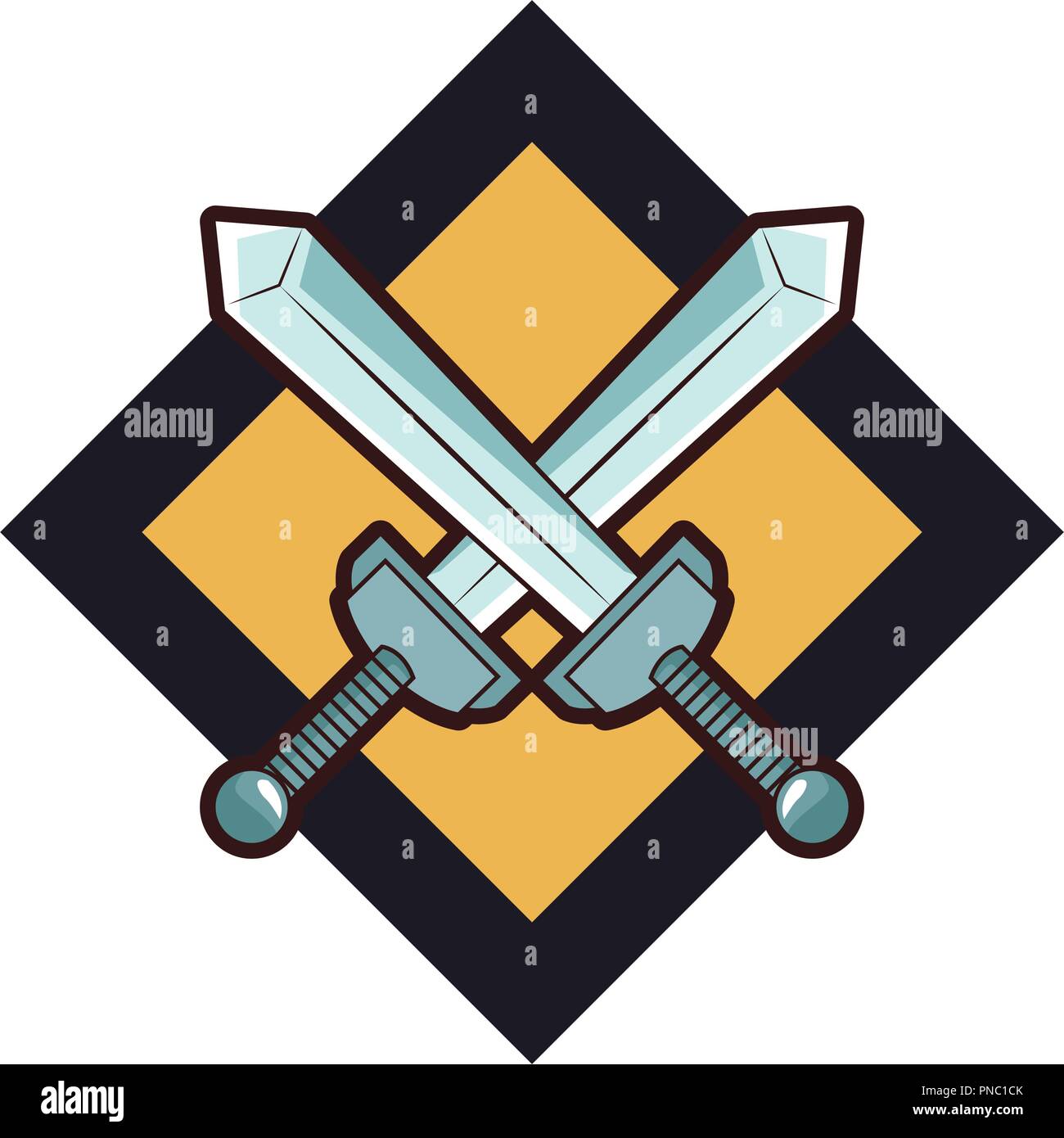 Swords crossed videogame emblem Stock Vector Image & Art - Alamy