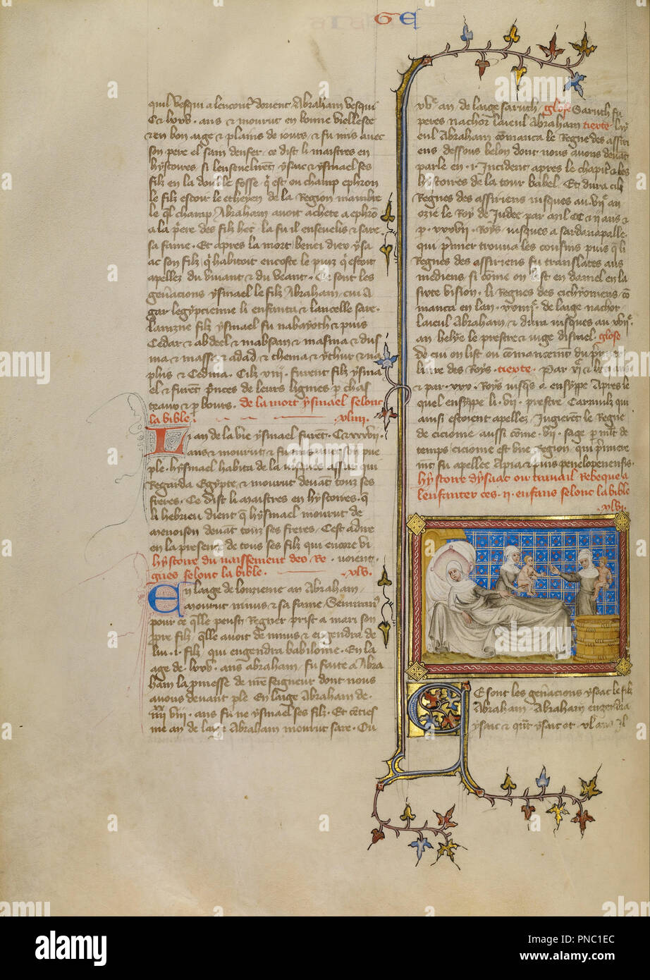 The Birth of Esau and Jacob. Date/Period: Ca. 1360 - 1370. Folio ...