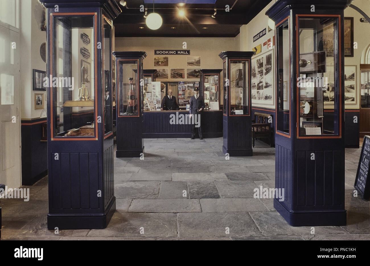 North Woolwich Old Station Museum booking hall, England, UK. Circa 1980 ...