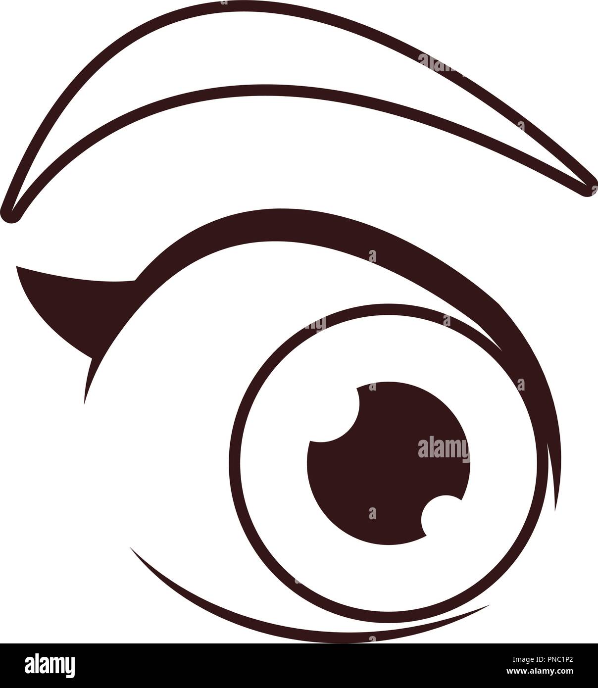 Women eye cartoon in black and white Stock Vector Image & Art - Alamy