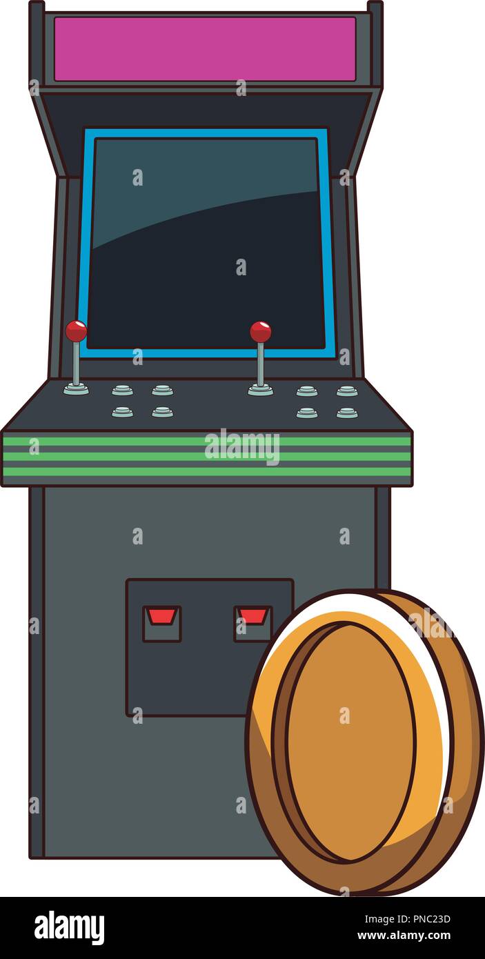 Arcade retro console and coin Stock Vector Image & Art - Alamy