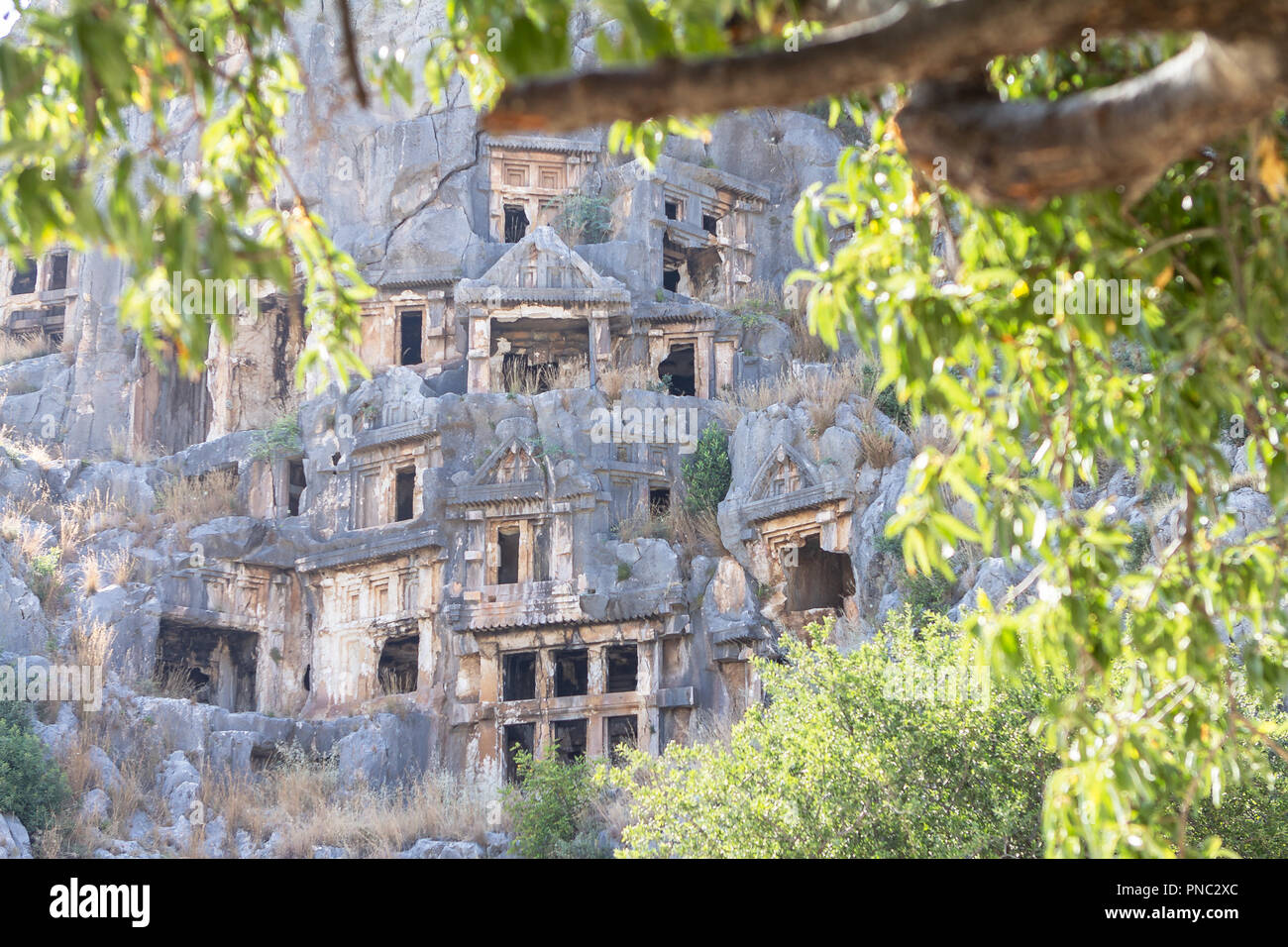The ancient Rock-cut Tombs of Myra in the Lycia region of Anatolia ...