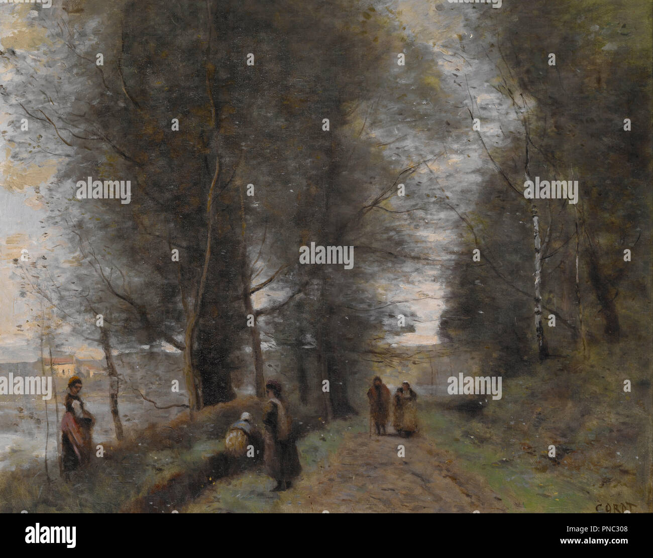 Ville d'Avray, Woodland Path Bordering the Pond. Date/Period: 1872 ...