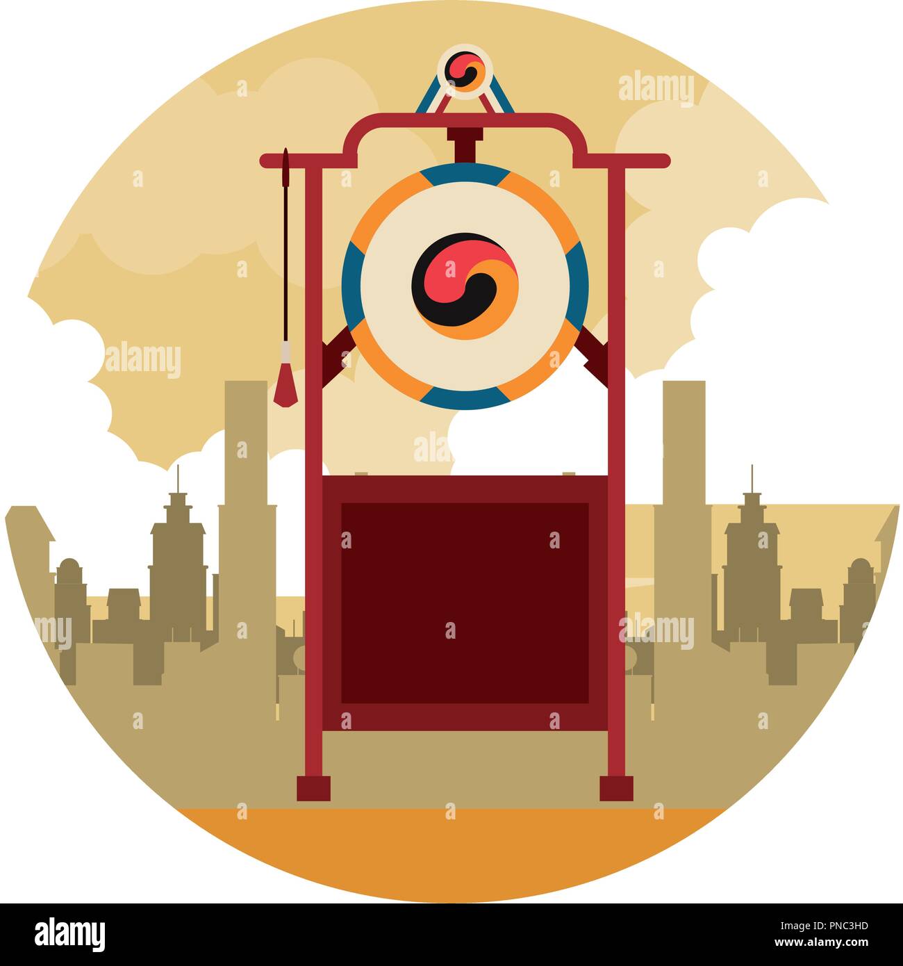 Asian gong instrument Stock Vector Image & Art - Alamy