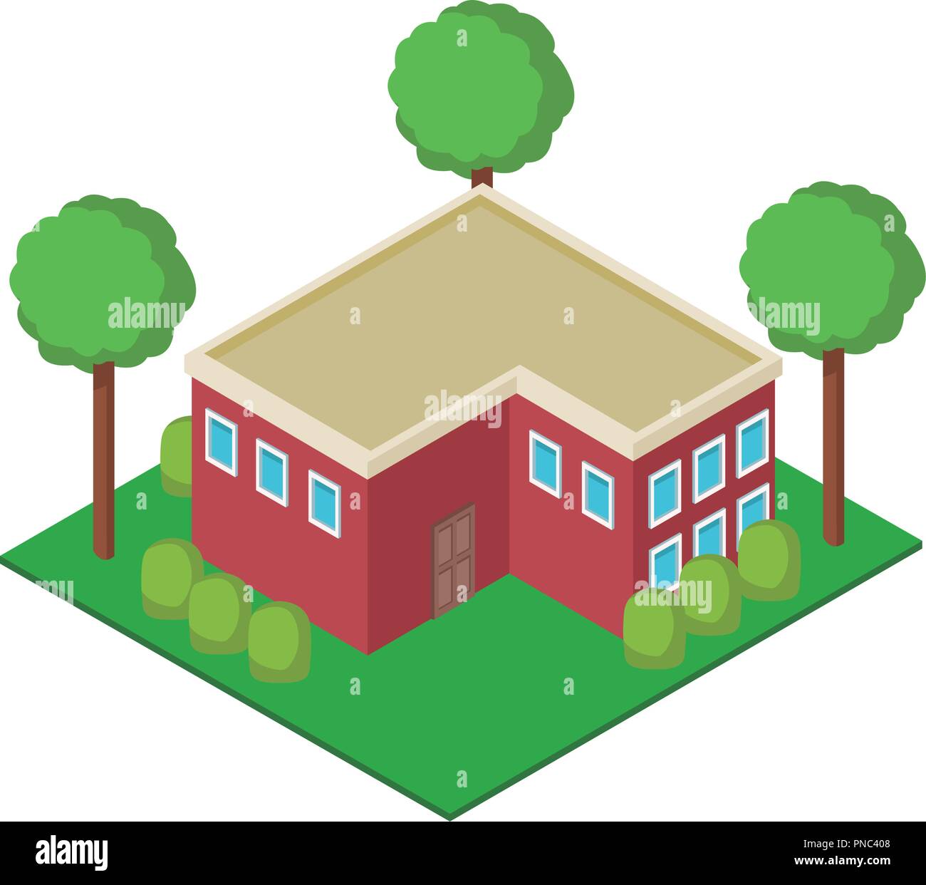 House with garden isometric Stock Vector Image & Art - Alamy