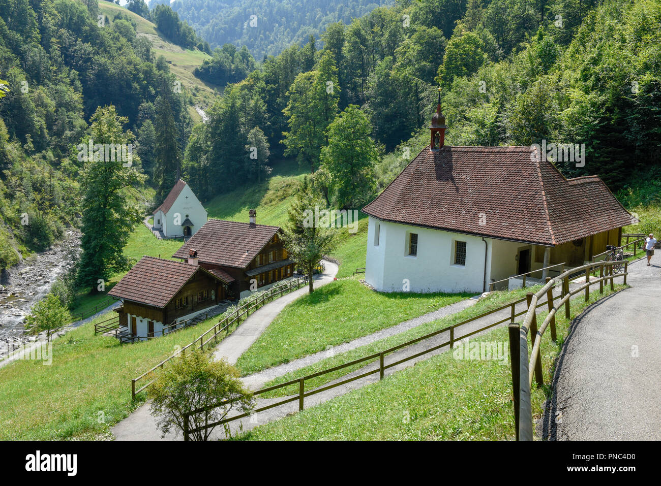 Flüeli-Ranft, Switzerland - 5 August 2018: chapel Ranft of saint hermit ...
