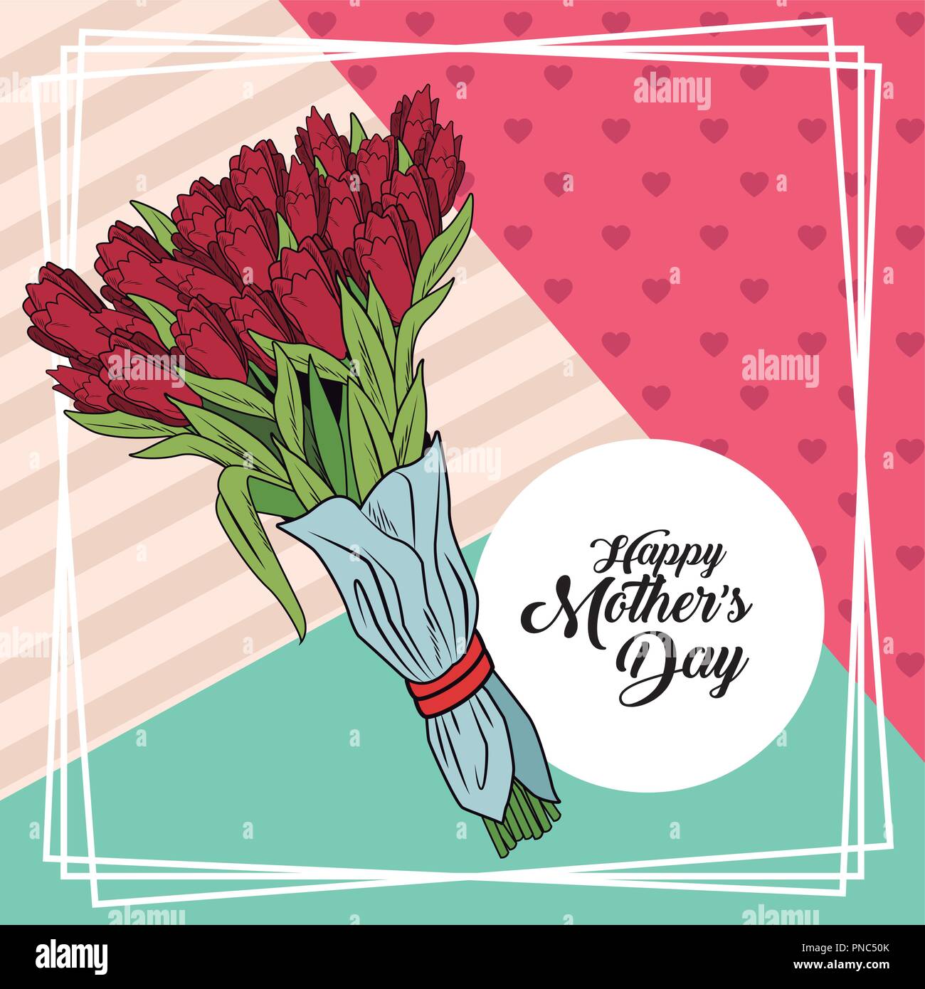 bouquet mothers day happy pop art vector ilustrtation icon Stock Vector ...