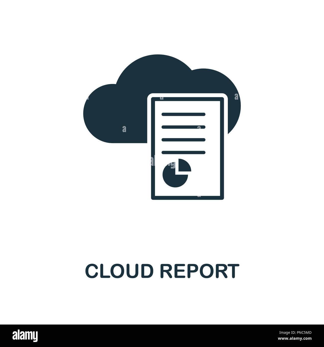 Cloud Report icon. Monochrome style design from big data collection. UI ...