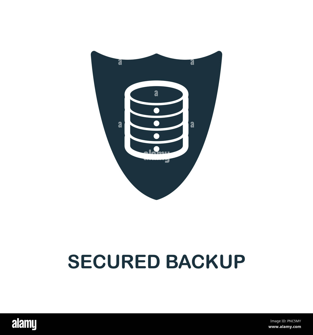 Secured Backup Icon Monochrome Style Design From Big Data Collection Ui Pixel Perfect Simple
