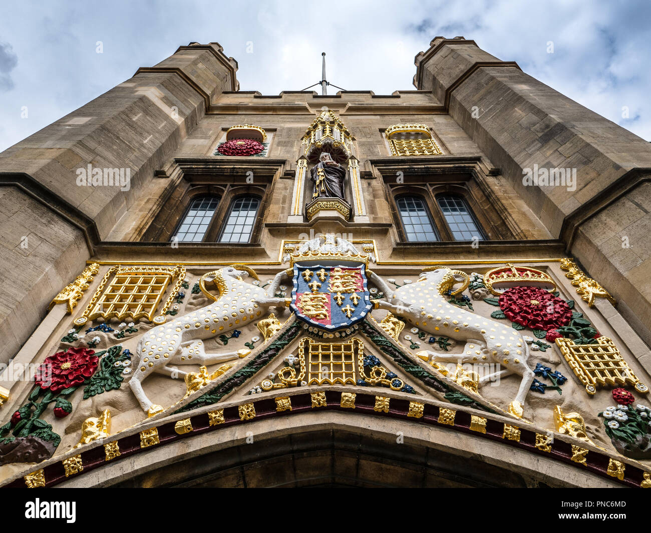 Christ's college, cambridge gatehouse hi-res stock photography and ...