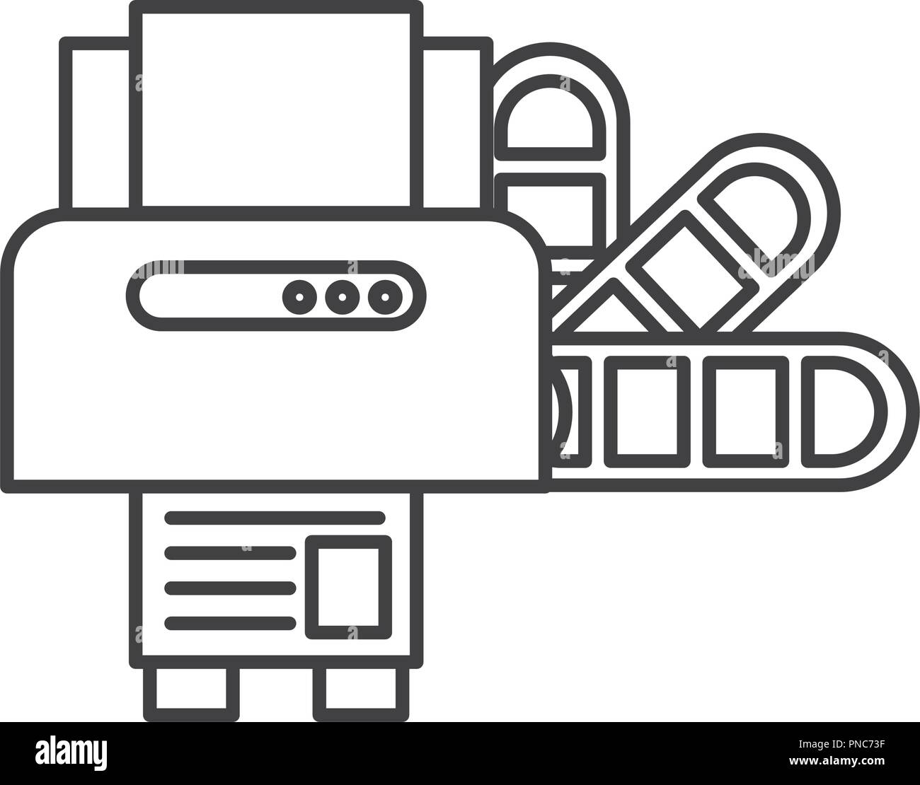 graphic design printer machine and color tone Stock Vector Image & Art ...