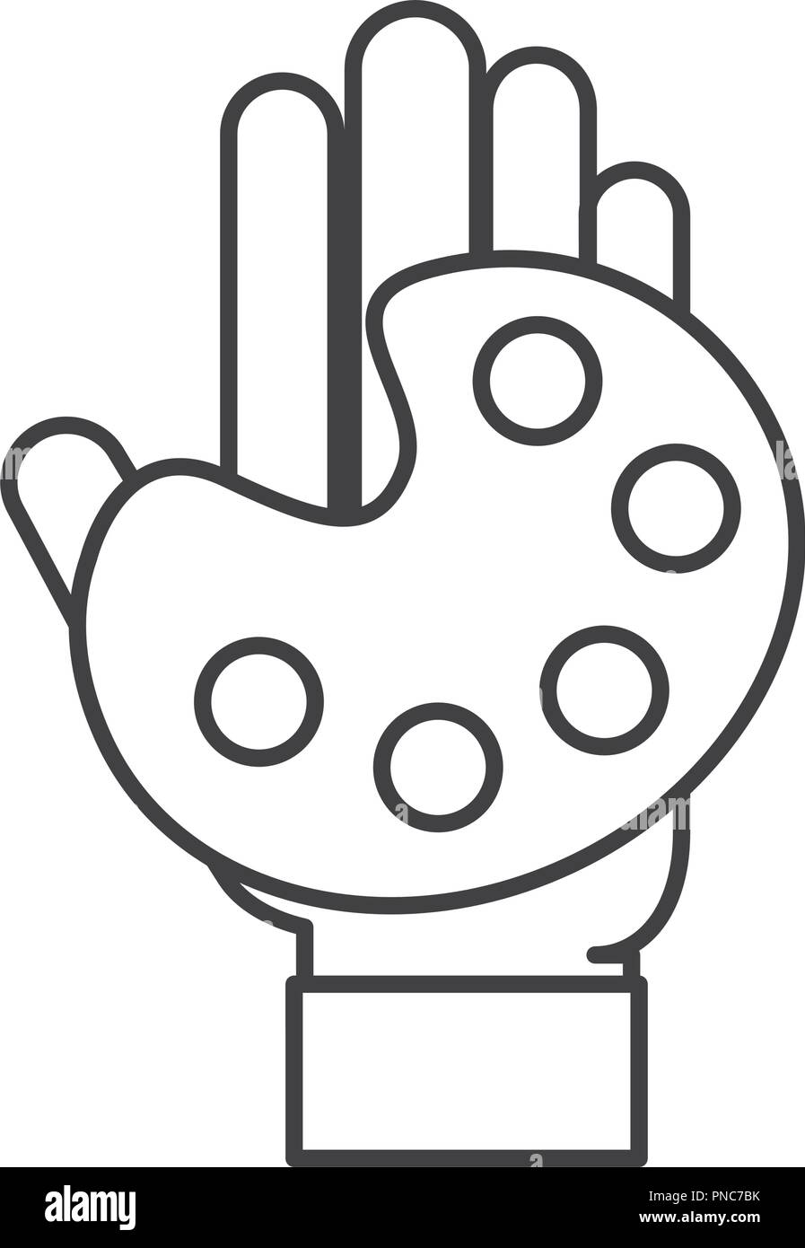 graphic designer hand with palette color Stock Vector Image & Art - Alamy