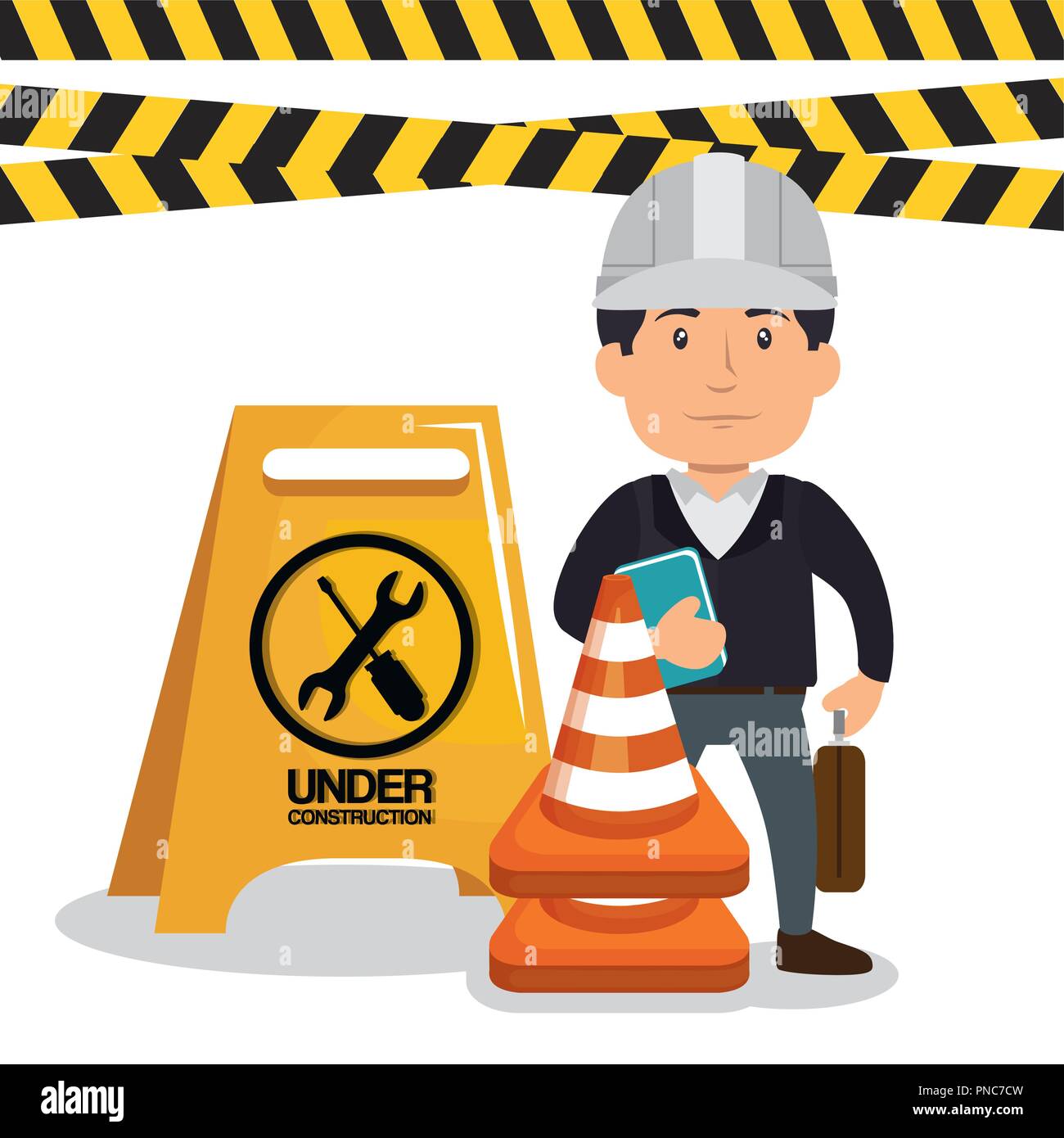 engineer character working icon Stock Vector Image & Art - Alamy
