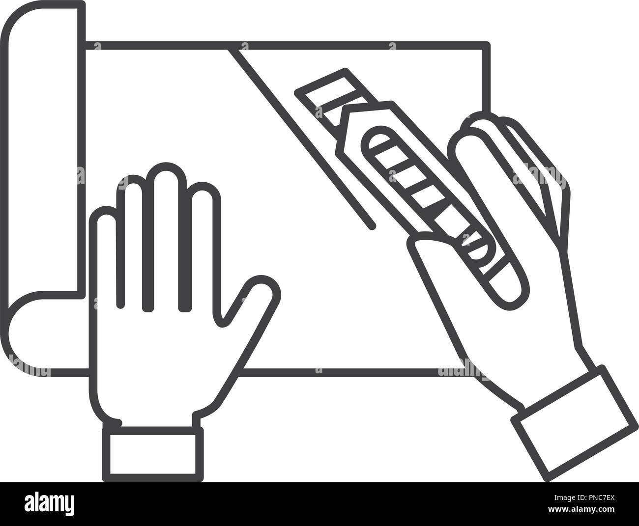 graphic designer hands cutting a paper Stock Vector Image & Art - Alamy