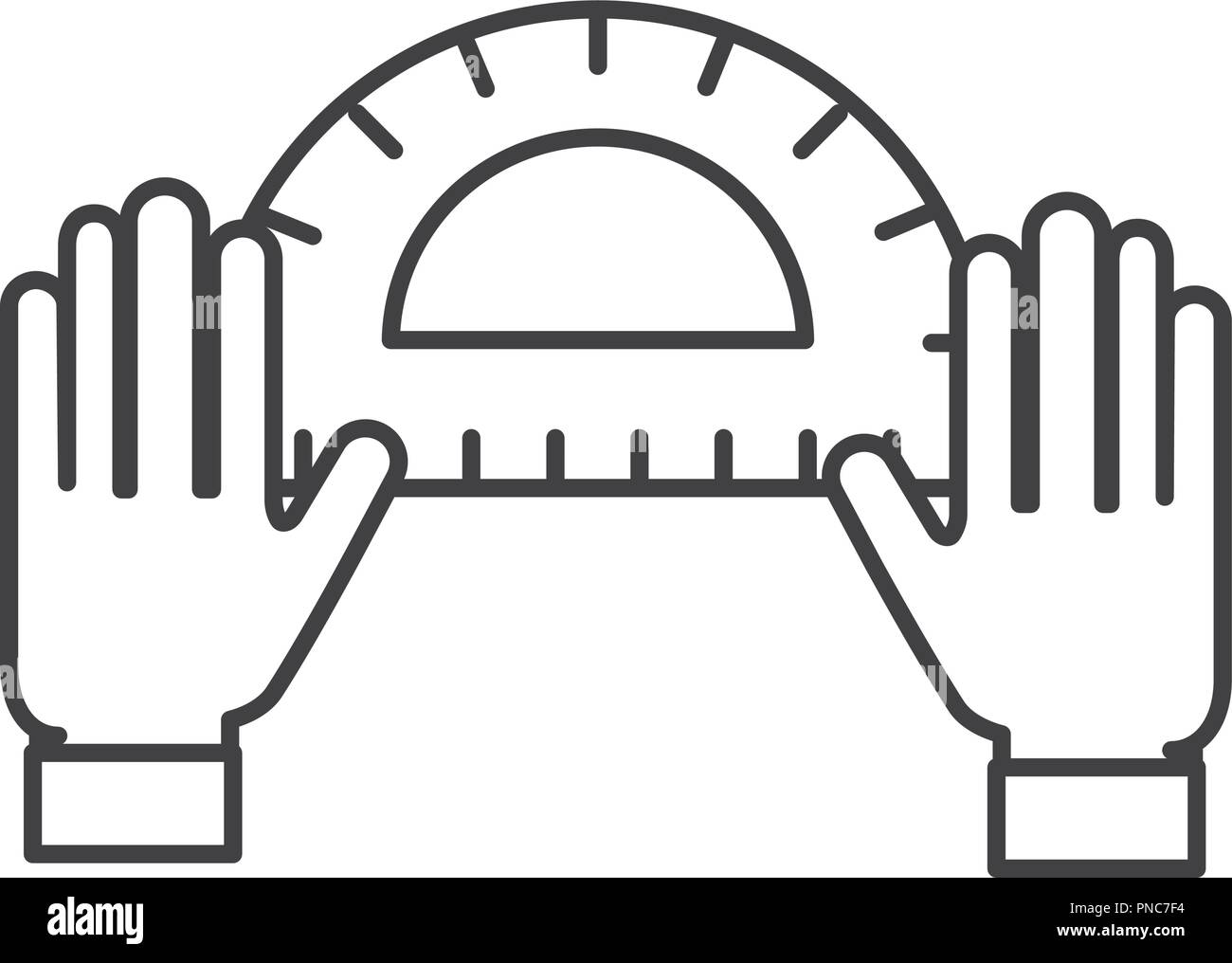 graphic designer hands with protractor tool Stock Vector Image & Art ...