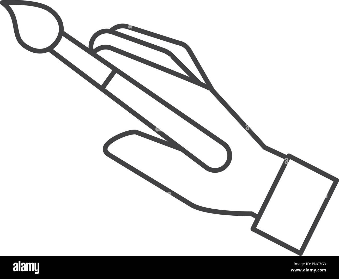 graphic designer hand with paint brush tool Stock Vector Image & Art ...