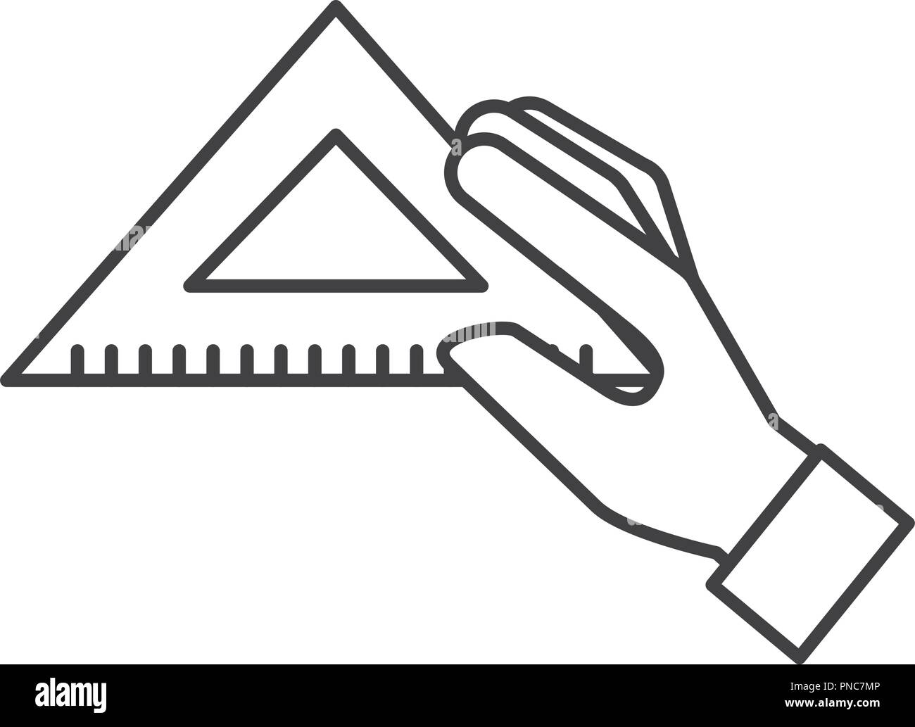hand holding triangle ruler supply Stock Vector Image & Art - Alamy