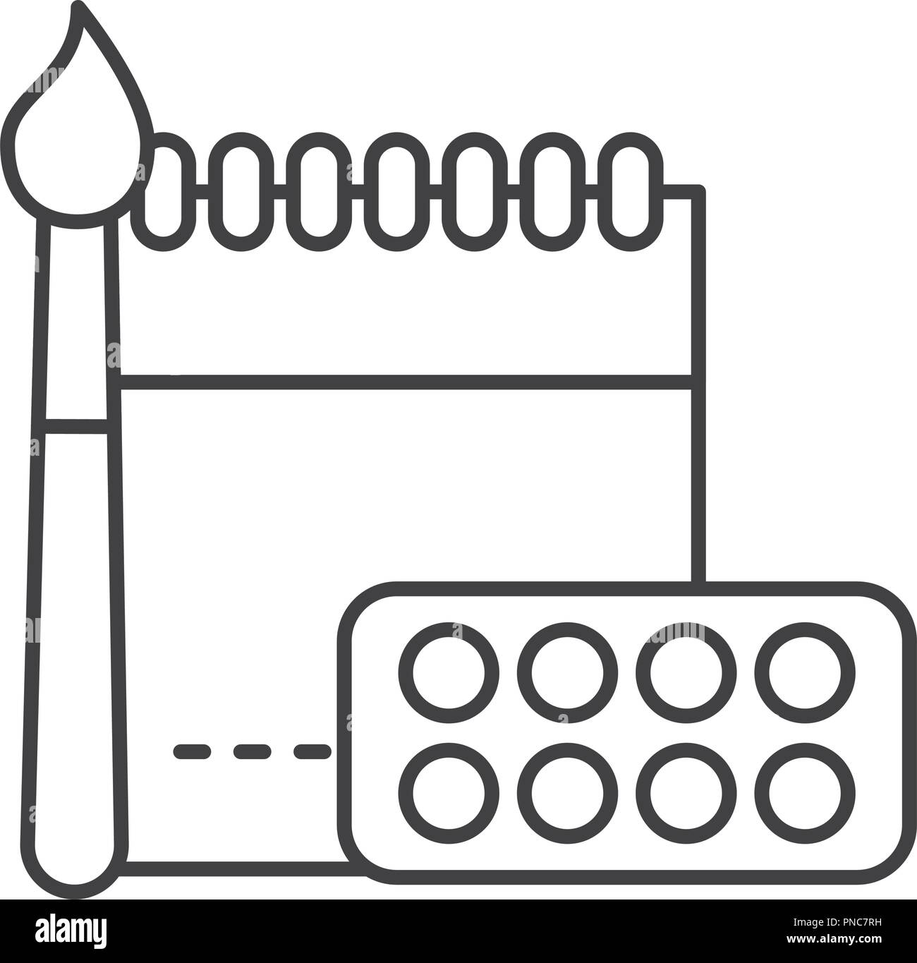 graphic design notepad palette color and brush Stock Vector Image & Art ...