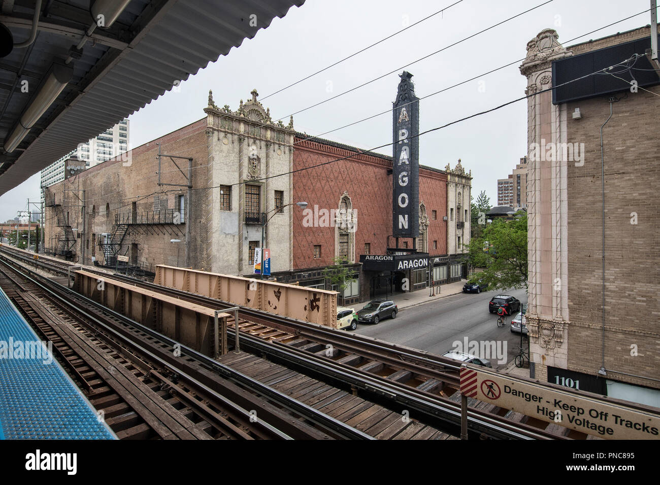 Historic Aragon Ballroom in Uptown Chicago, IL. at the Red Line subway ...