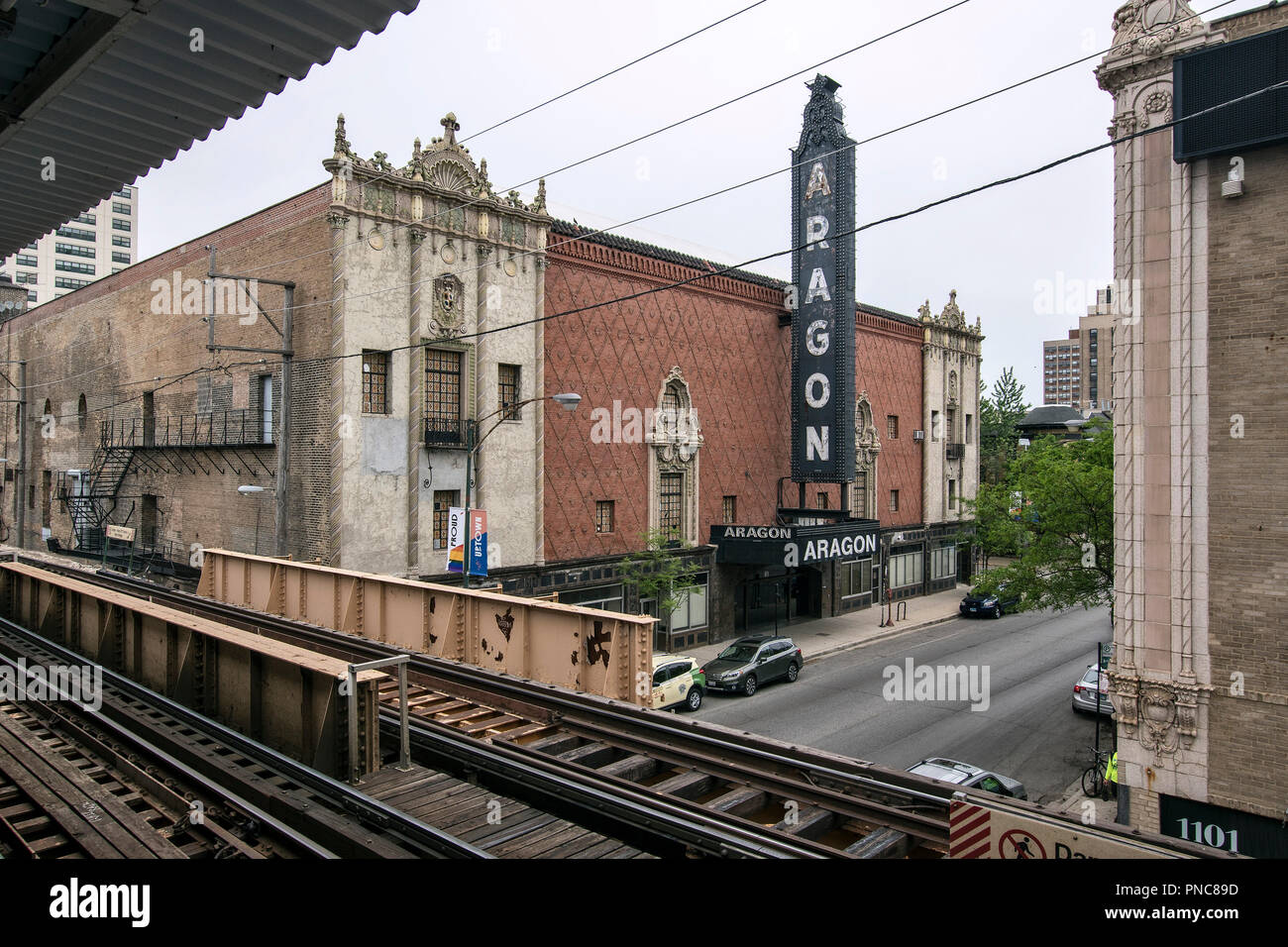 Historic Aragon Ballroom in Uptown Chicago, IL. at the Red Line subway ...