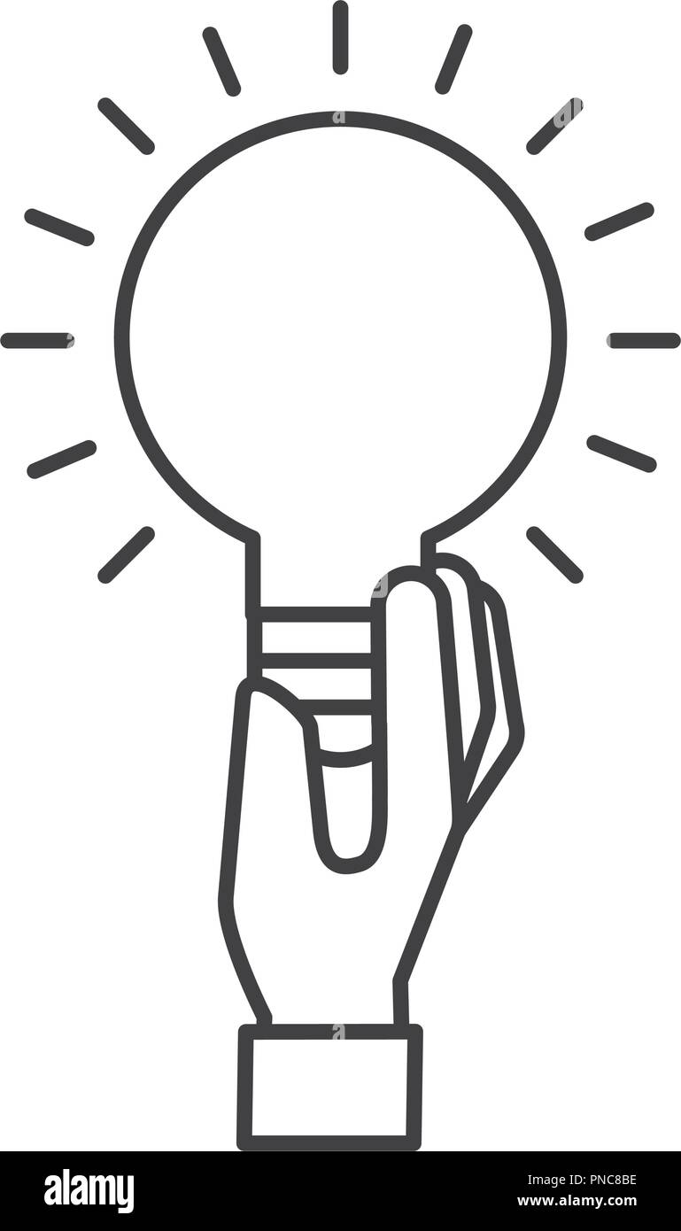 hand holding bulb idea creativity symbol Stock Vector Image & Art - Alamy