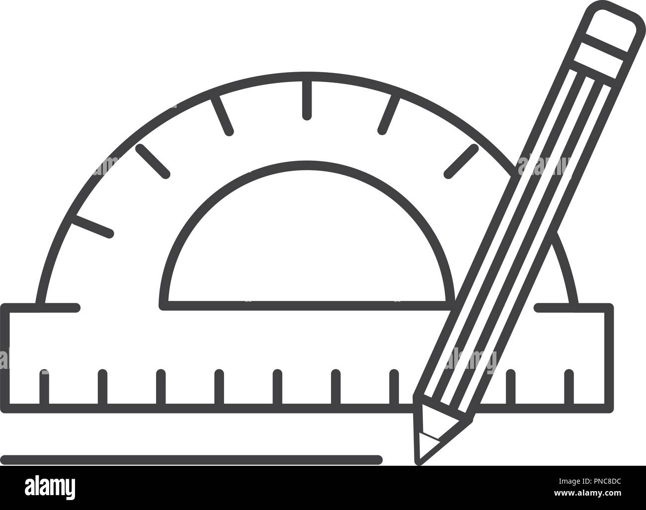 protractor pencil graphic design tools Stock Vector Image & Art - Alamy