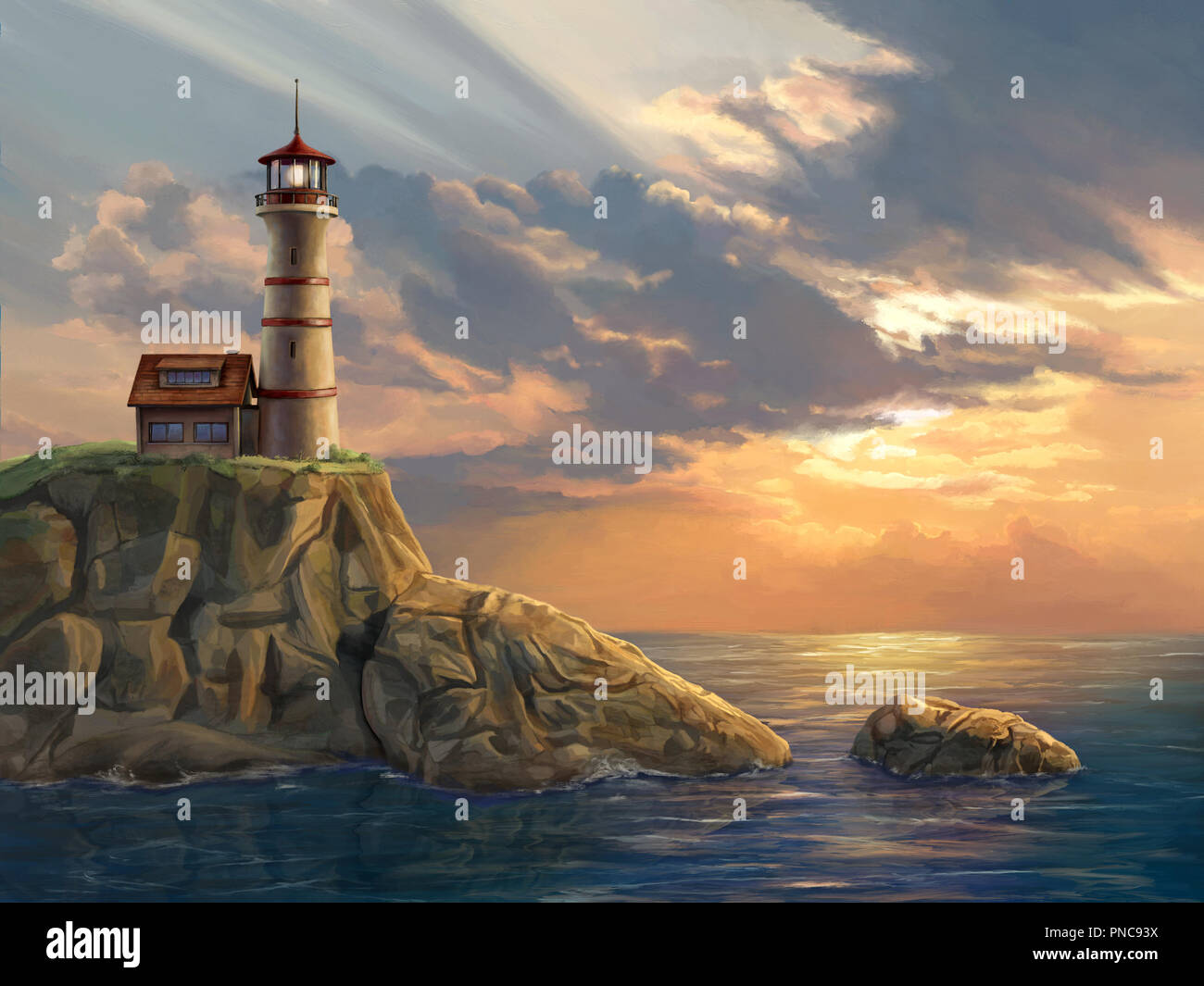 Beautiful coastal painting hi-res stock photography and images - Alamy