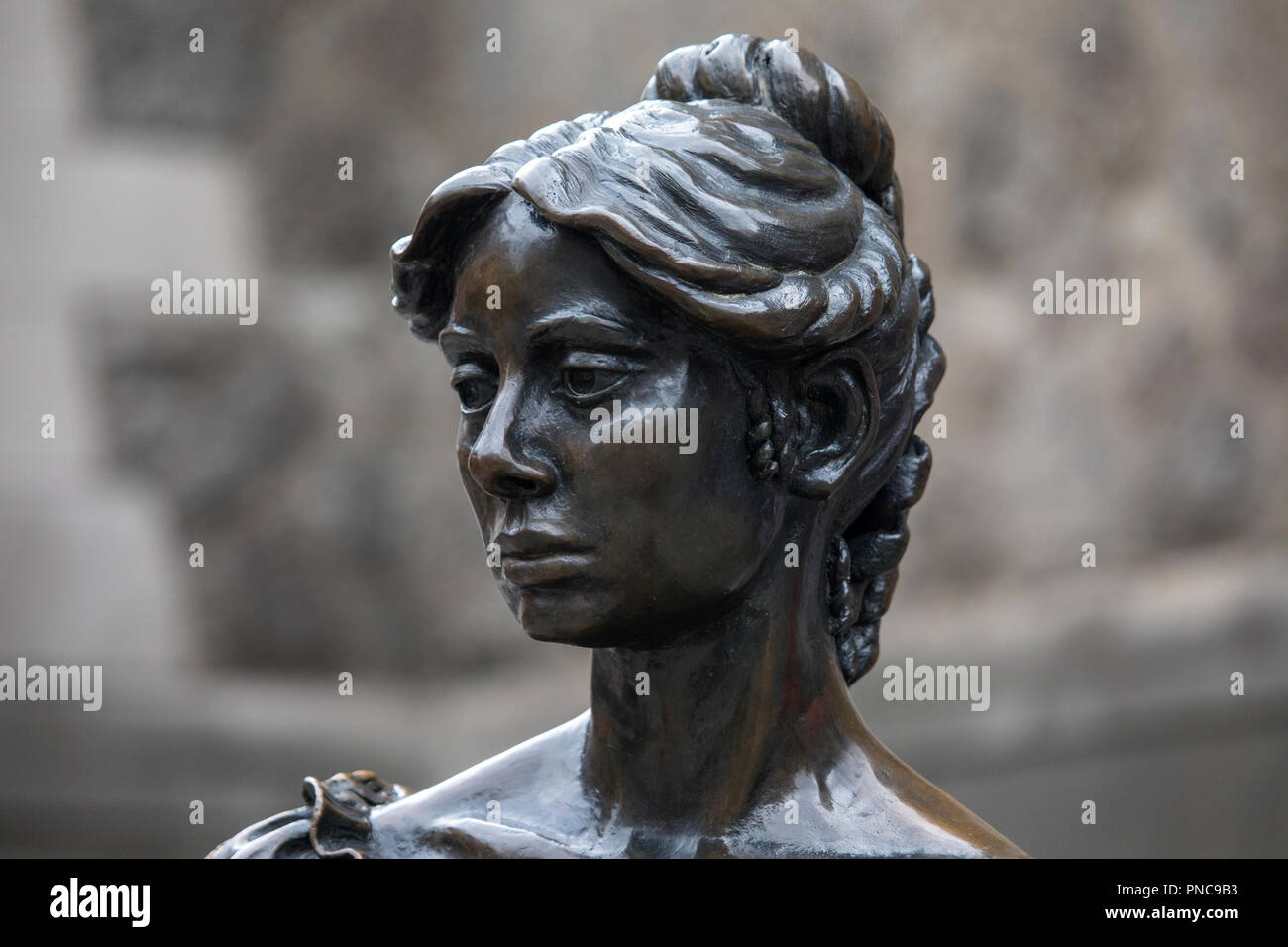 The statue of Irish fictional character Molly Malone, in the city of ...