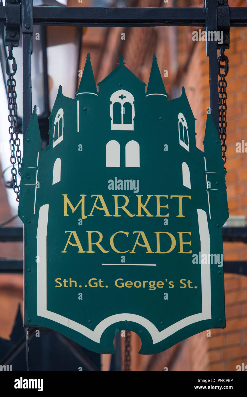 Dublin, Republic of Ireland - August 13th 2018: The sign above the ...