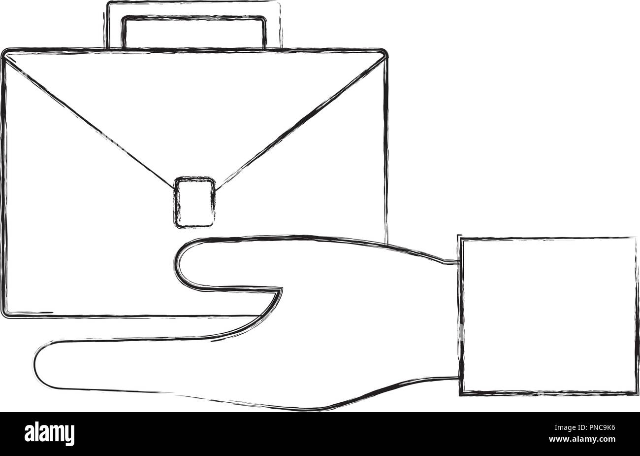 hand holding briefcase document Stock Vector Image & Art - Alamy