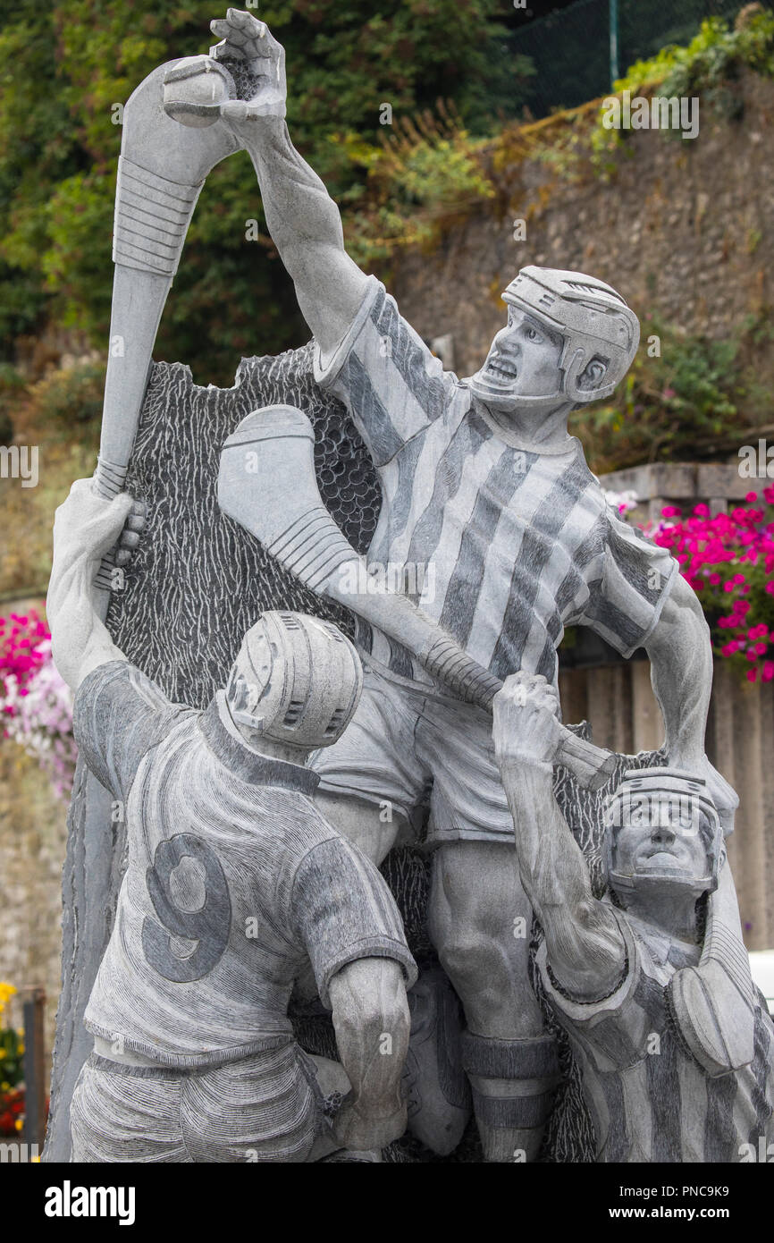 Kilkenny, Republic of Ireland - August 14th 2018: A Hurling statue in ...