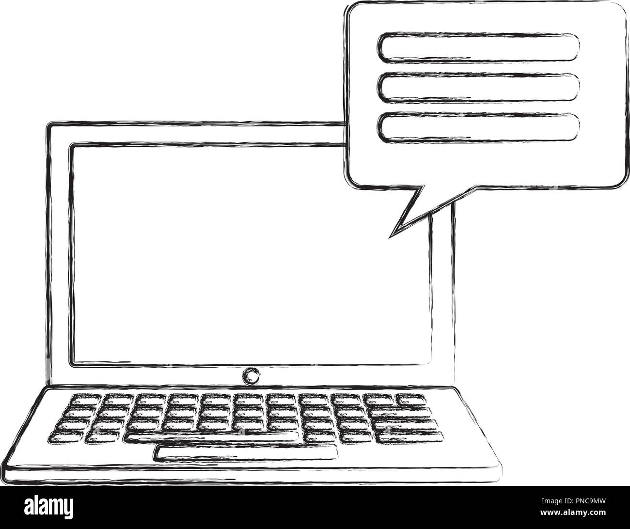 computer keyboard speech bubble communication Stock Vector Image & Art ...