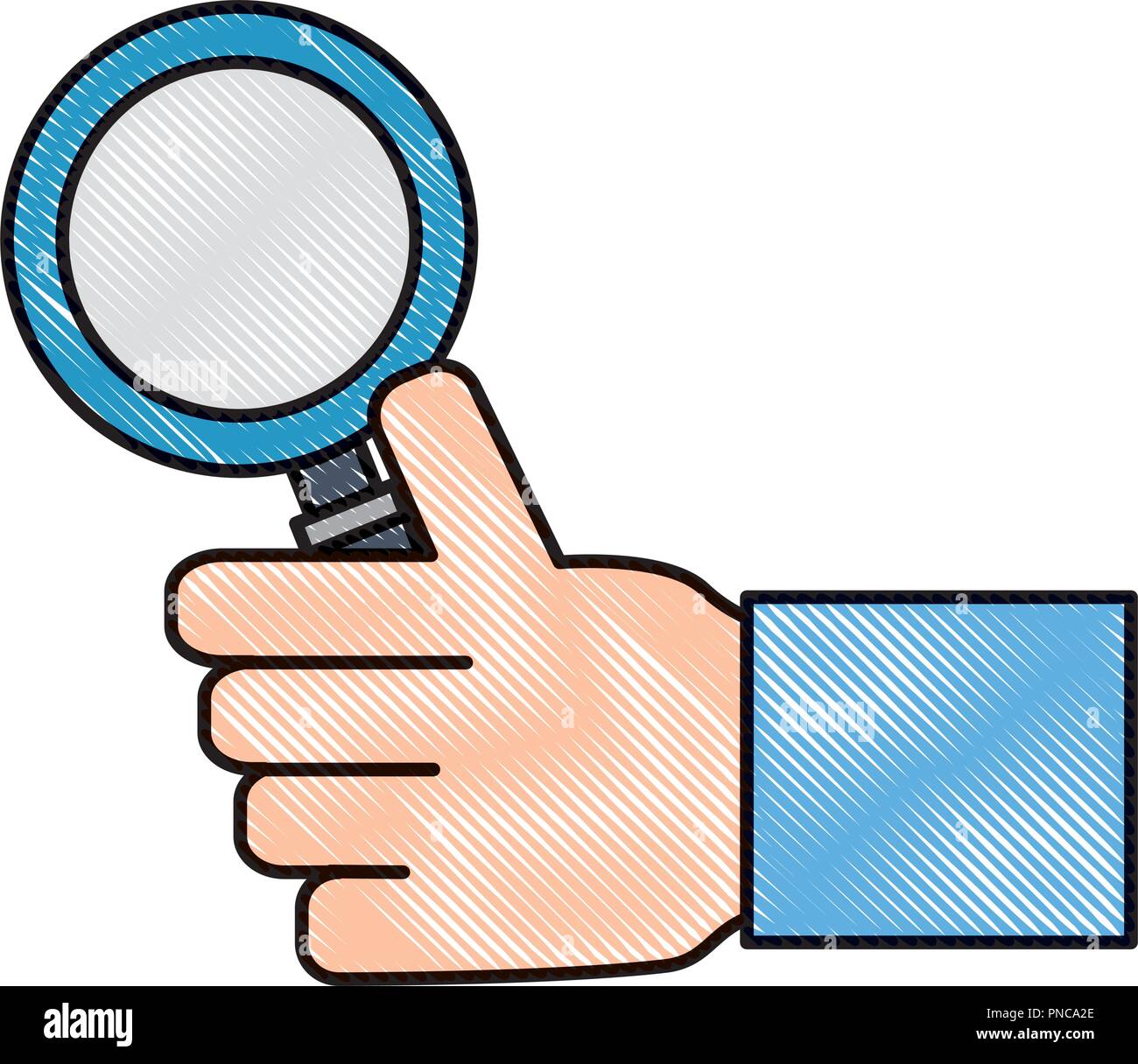 hand holding magnifying glass search Stock Vector Image & Art - Alamy