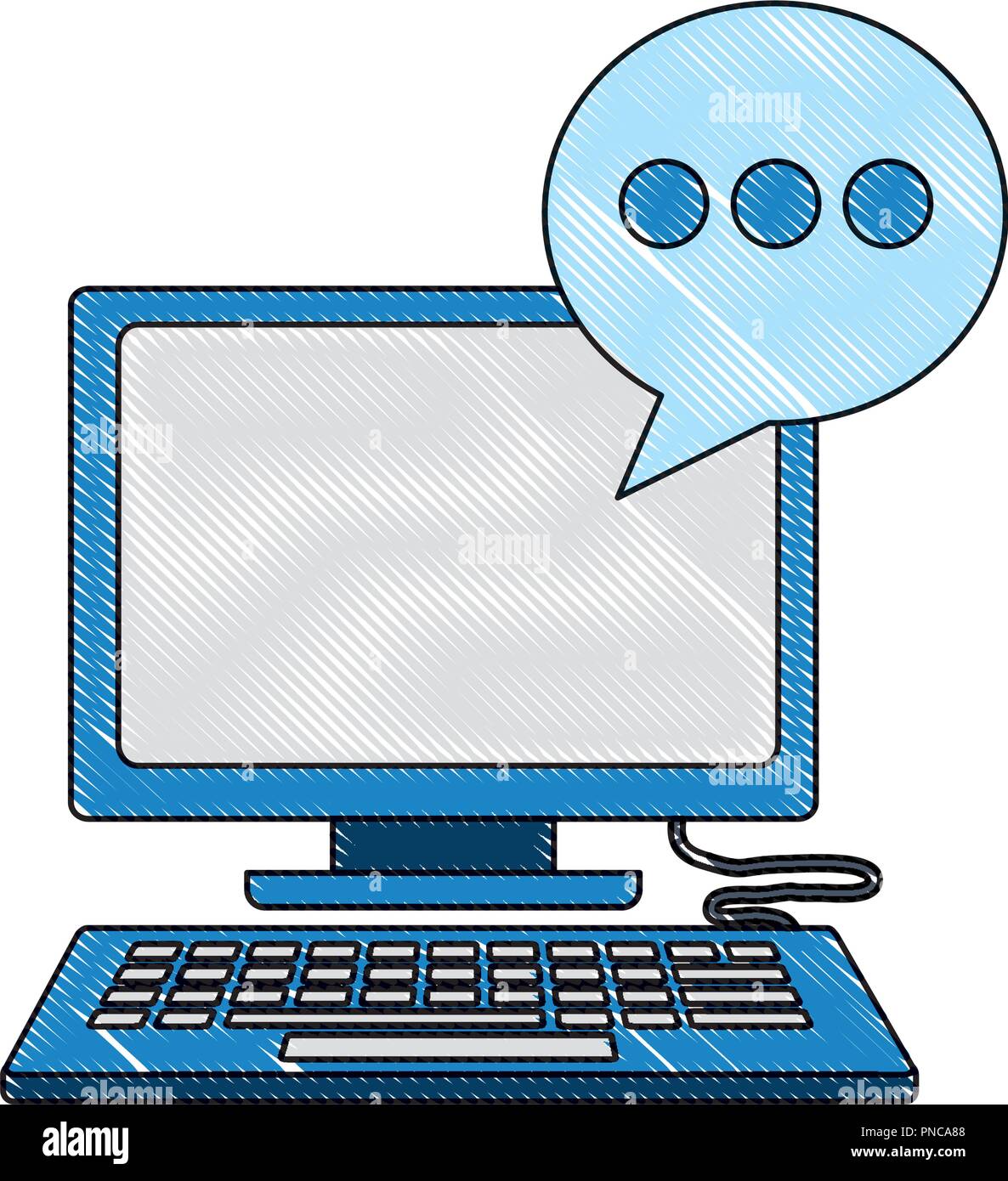 computer keyboard speech bubble communication Stock Vector Image & Art ...