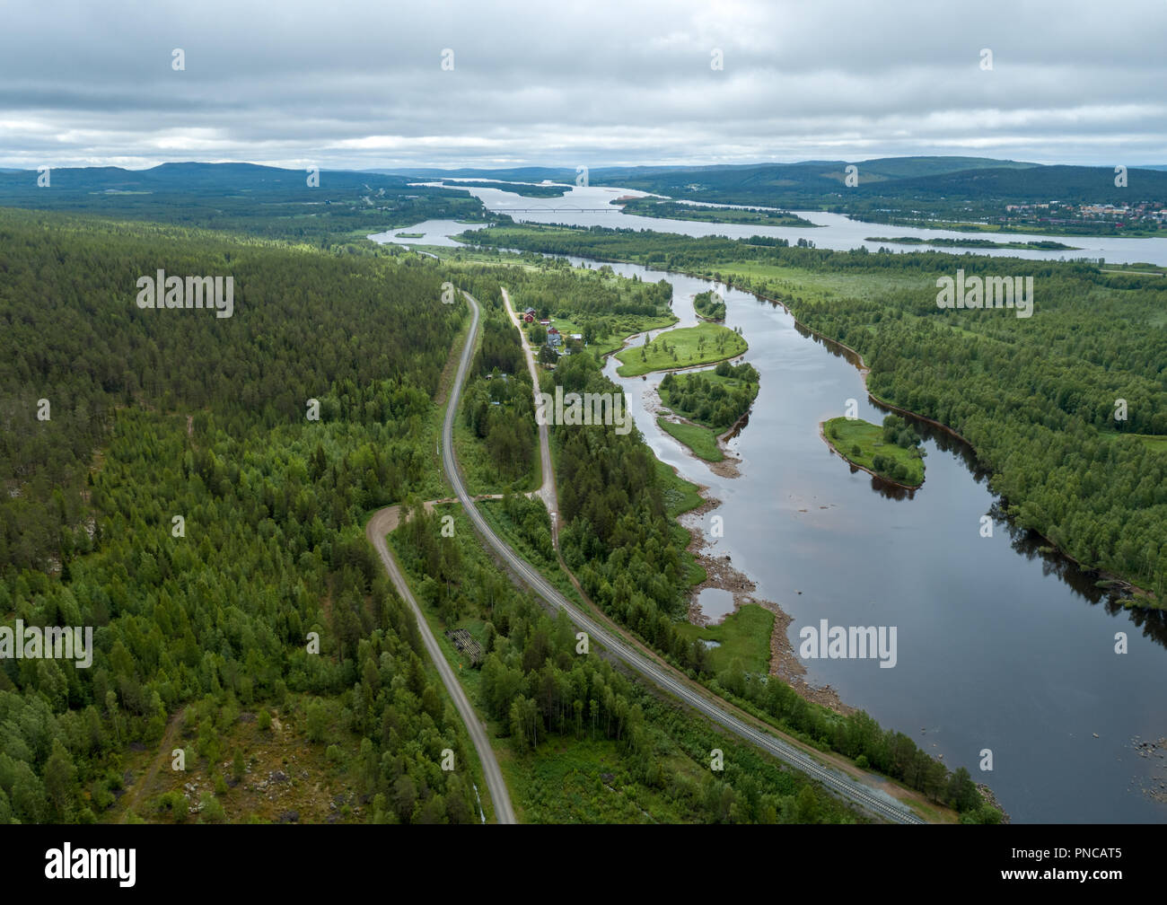 Aerial over woodland landscape two hi-res stock photography and images ...